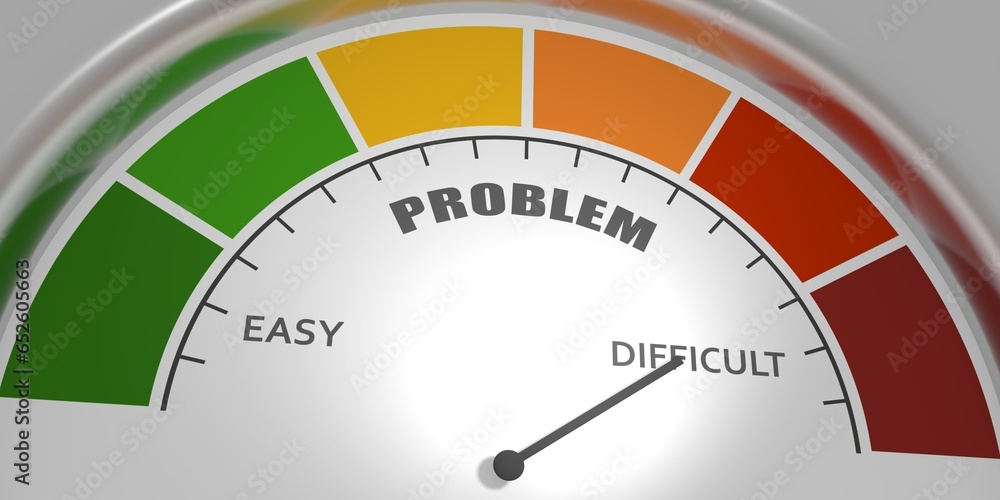 Easy and difficult problems. Concept of business, motivation, profit ...