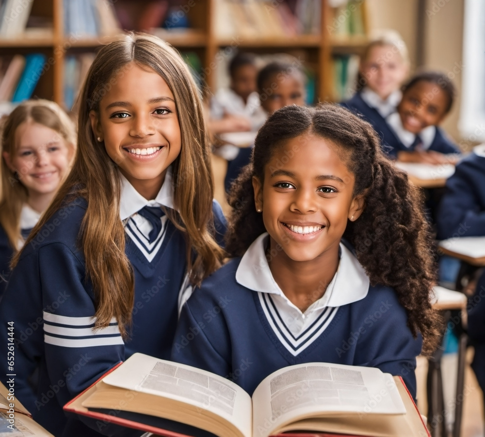 diverse group of students, including black students, immersed in ...