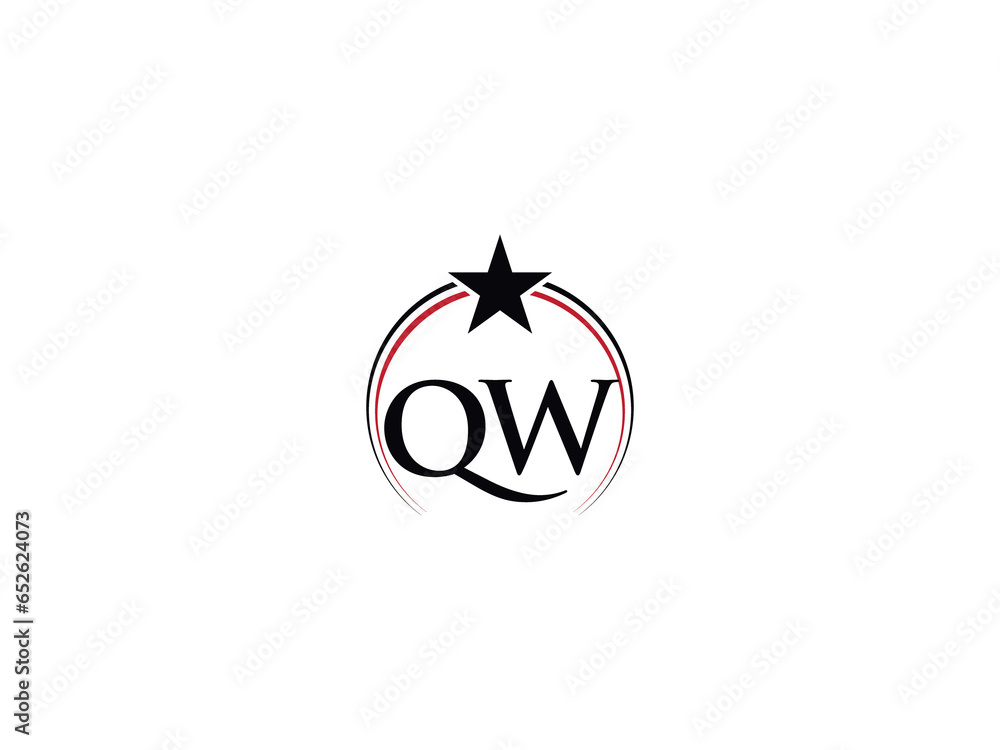 Minimalist Star QW Png Logo Letter, Apparel Luxury Qw wq Vector Png ...