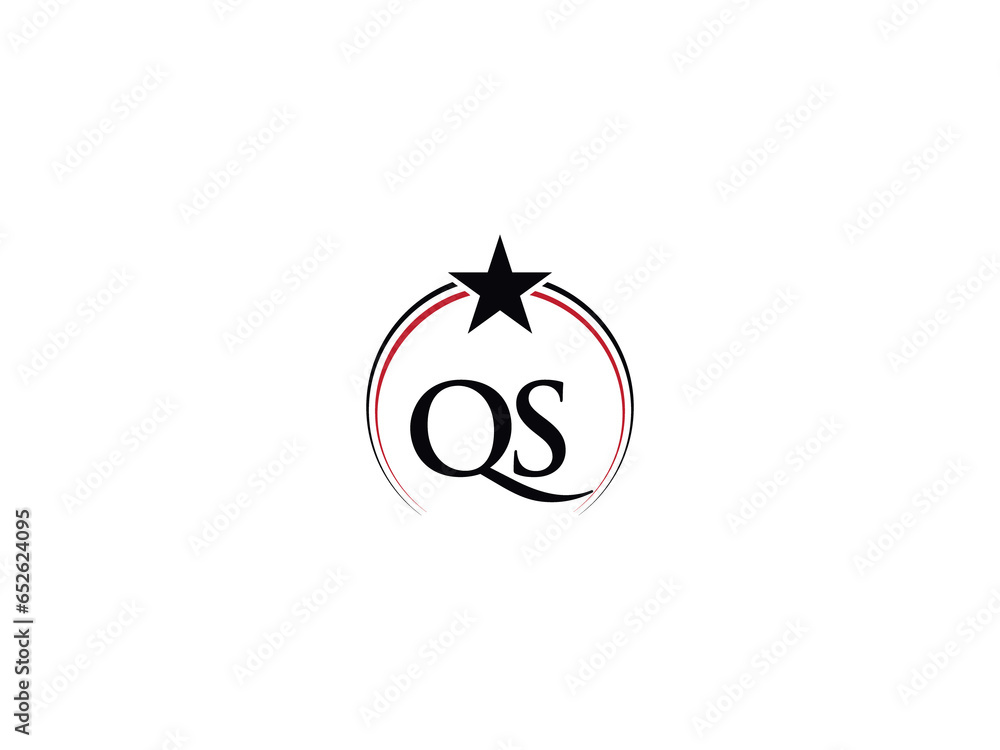 Minimalist Star QS Png Logo Letter, Apparel Luxury Qs sq Vector Png ...
