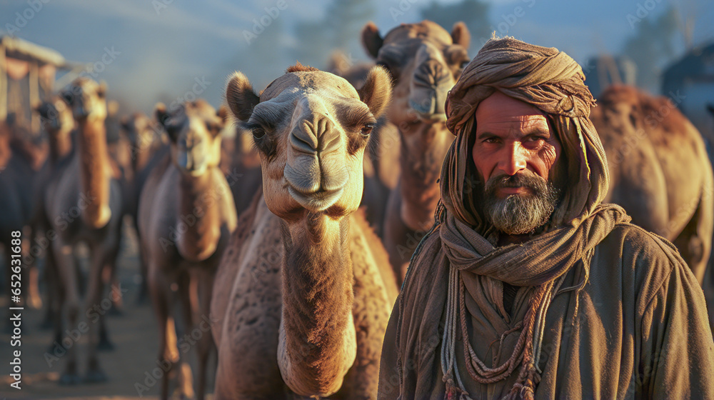Captivating moment of preparation for traditional camel racing in the ...