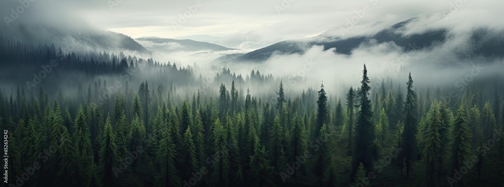 A Bird's Eye View Of A Pine Forest, Naturalism, Anamorphic Widescreen ...