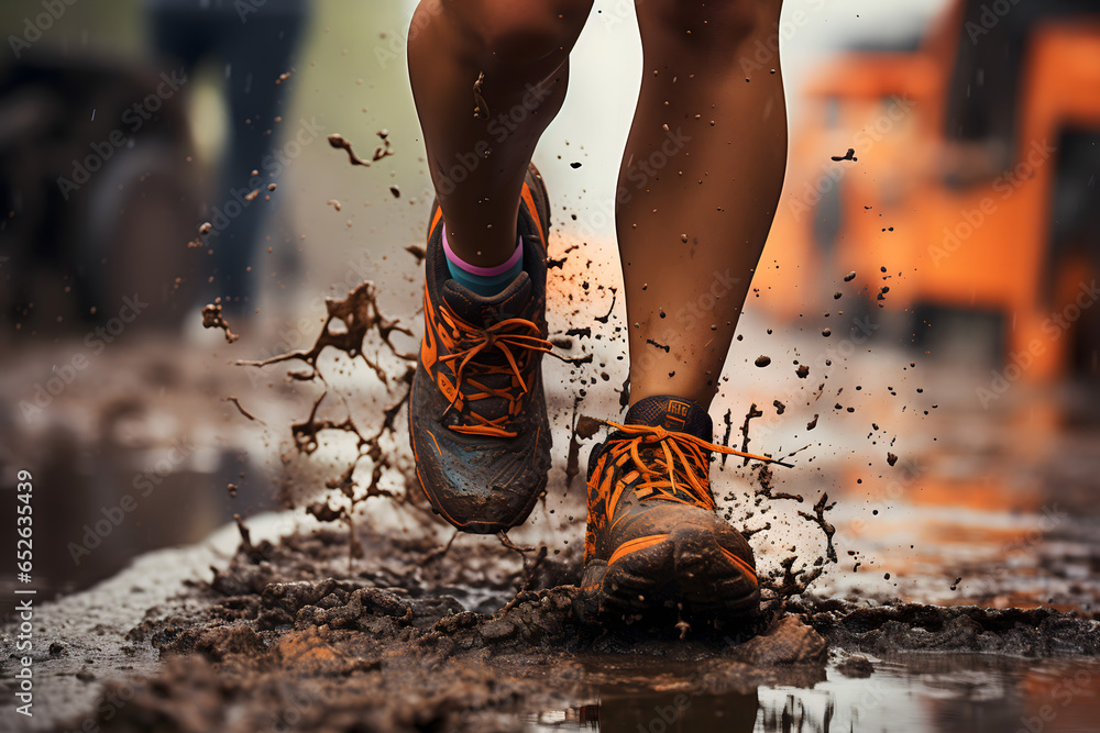 walking in the woods, running in the forest, runs in rainy weather ...