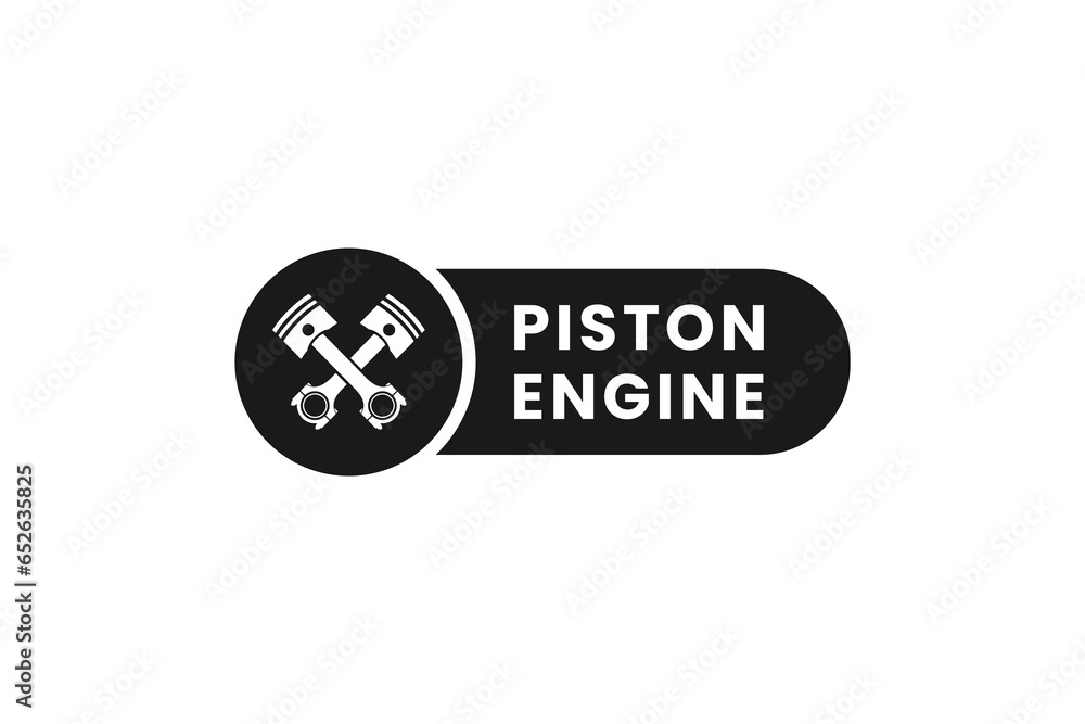 Vecteur Stock Piston engine label or Piston engine logo vector isolated ...