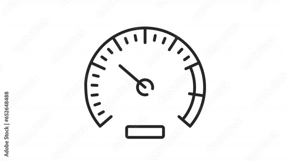 2D black thin line animation of gauge, HD video with transparent ...