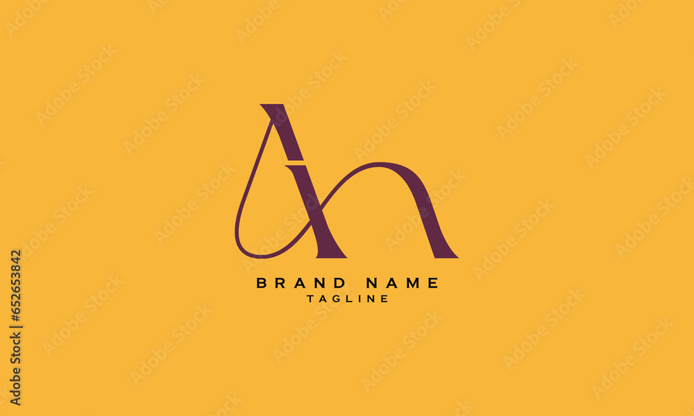 ANH, AHN, NAH, NHA, HNA, HAN, AH, HA, AN, NA, Abstract initial monogram ...