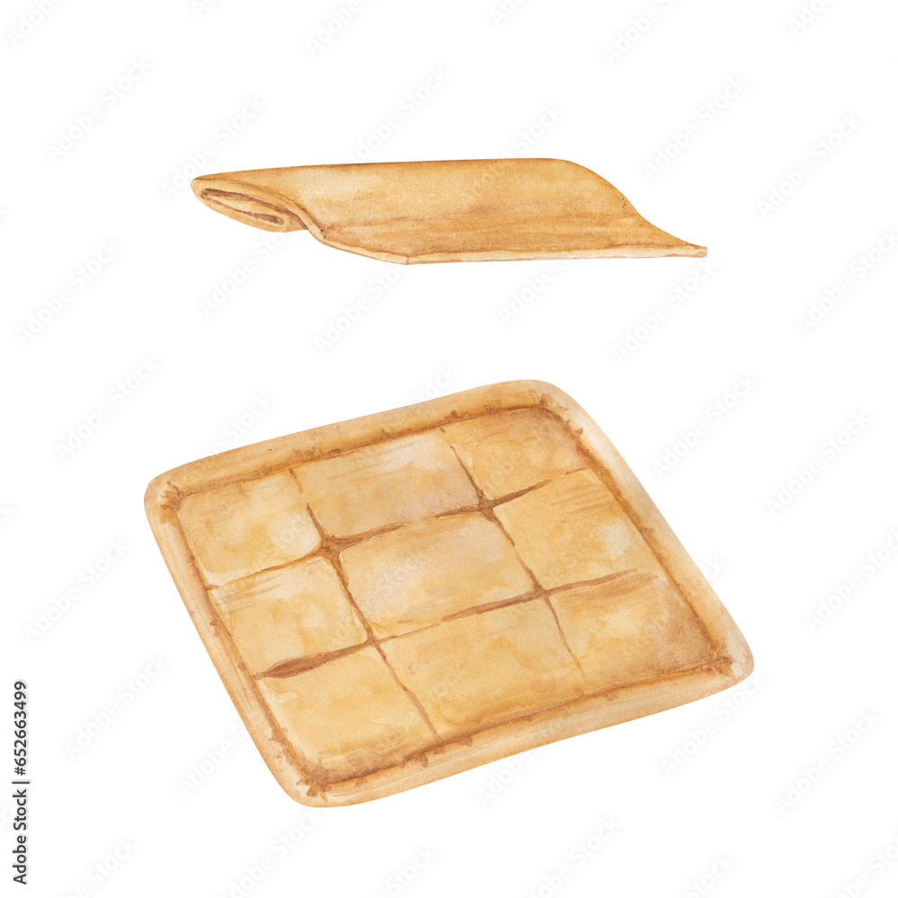 A puff pastry and a tasty pie isolated on a transparent background ...