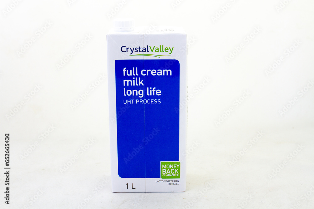 Johannesburg, South Africa - a container of Crystal Valley full cream ...