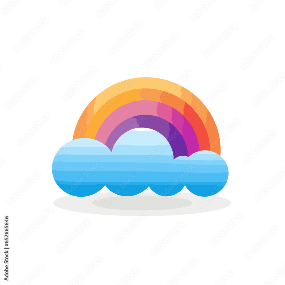 Baby care filled gradient logo. Positive emotion. Rainbow and cloud ...