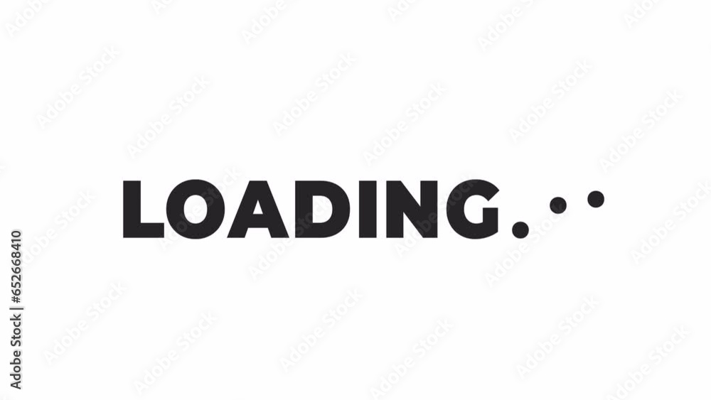 Bouncing letters black and white loading text animation. Bounce effect ...