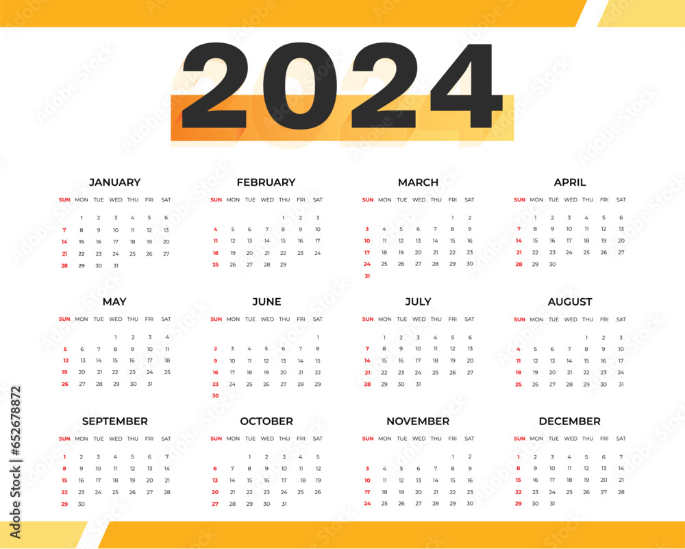Vector 2024 english calendar template plan and organize events Vector ...