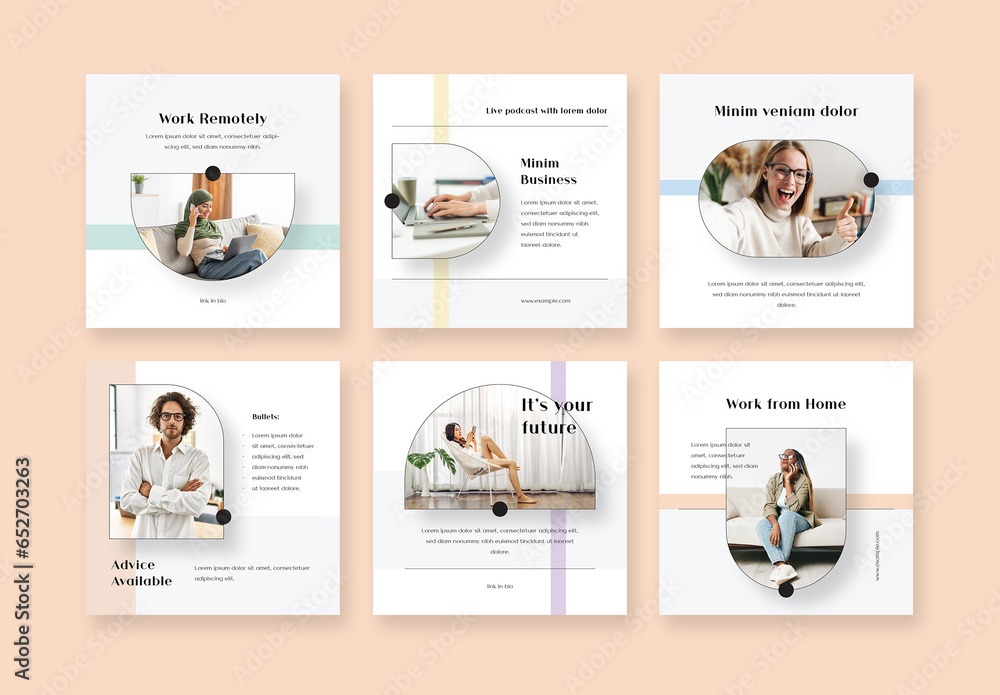 Modern Business Layouts For Mobile Social Media Networks Stock Template ...