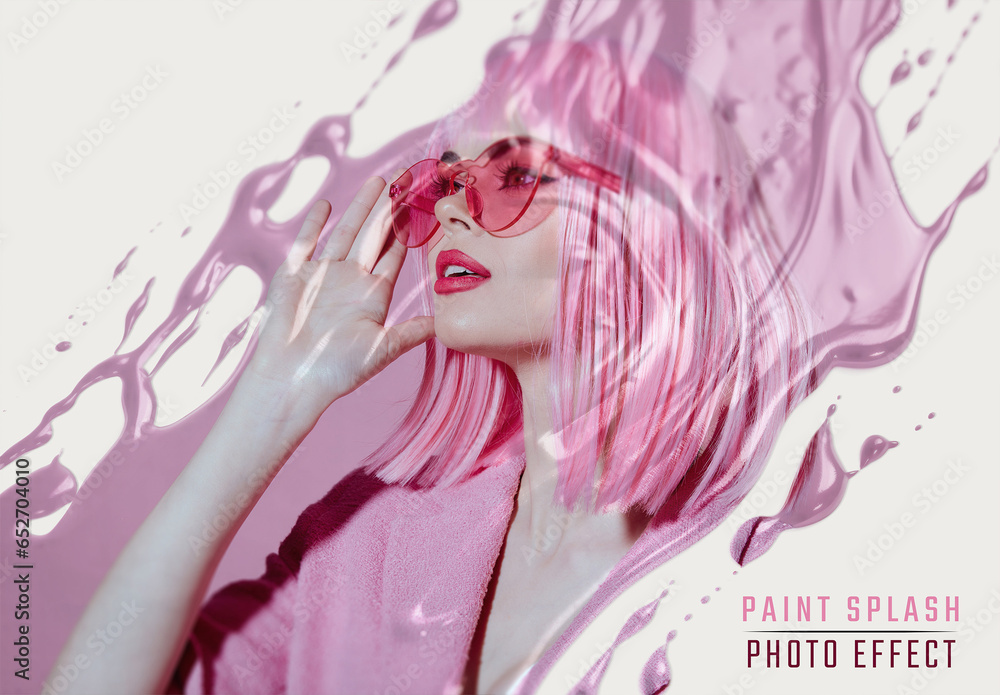 Spilled Paint Photo Effect Overlay Mockup. Generative Ai Paint Stock ...