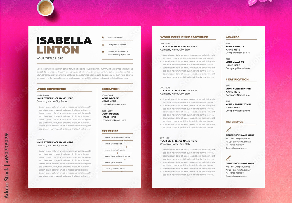 Job Winning Resume Design Template Stock Template | Adobe Stock