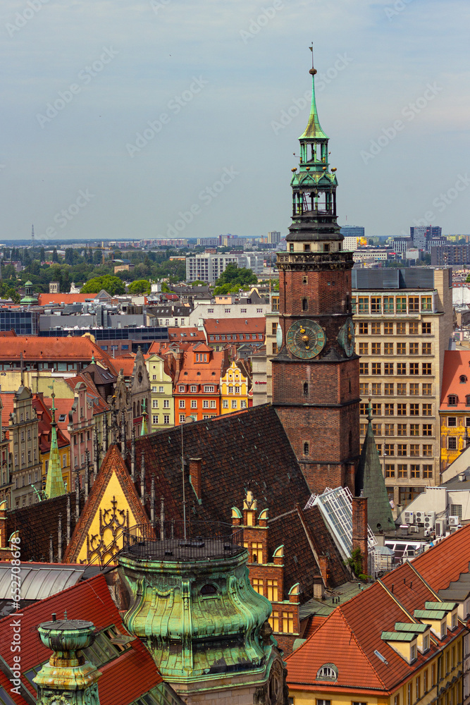 Town hall and multicolored bright houses on the Market square at Old ...