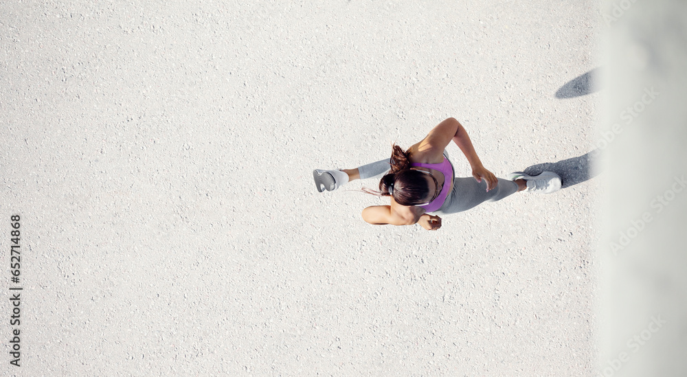 Sports background. The woman with runner on the street be running for ...