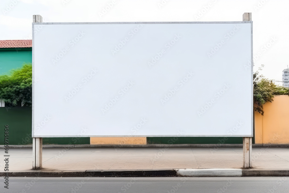 Cartel publicitario en blanco. Banda publicitaria con espacio en blanco ...