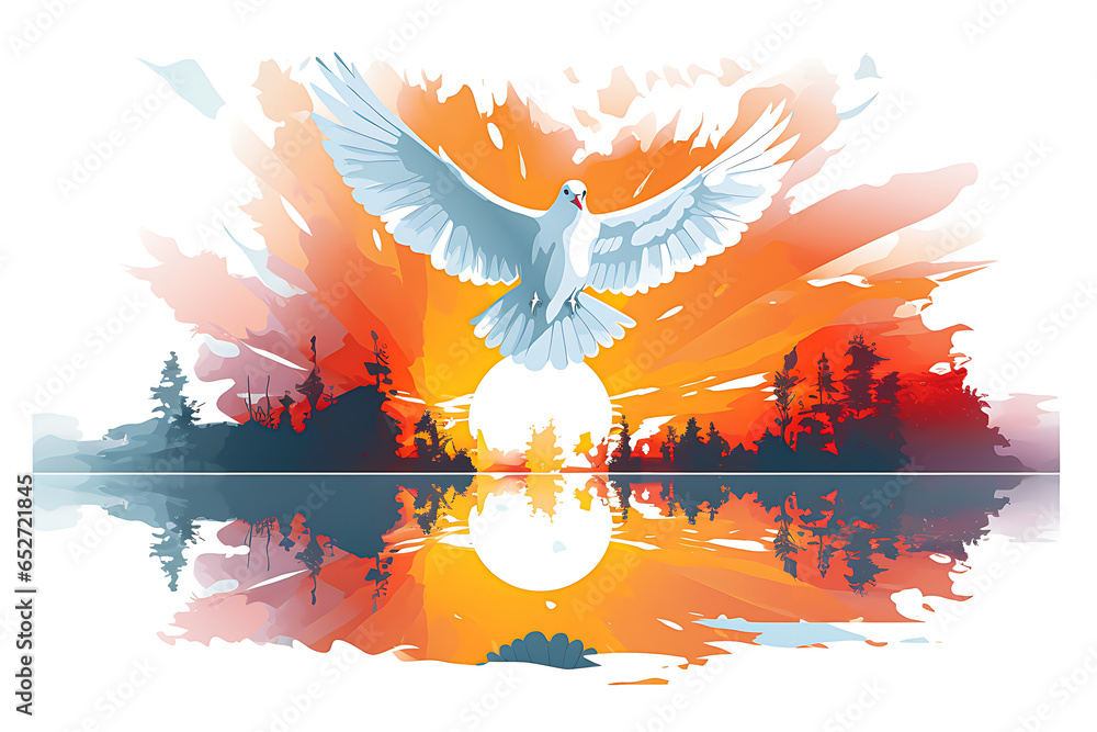 Abstract Dove Of Peace ,pax,amity,illustration isolated white ...