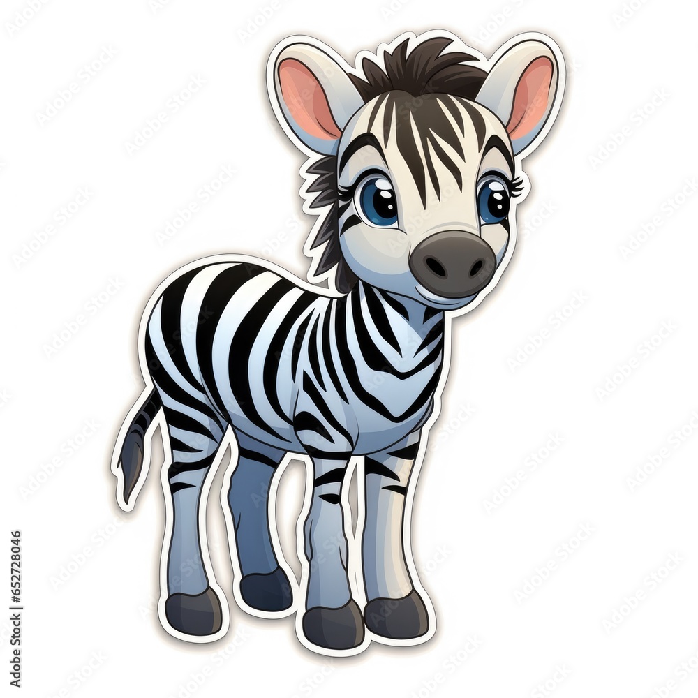 Cute little zebra clipart on white background Stock Illustration ...