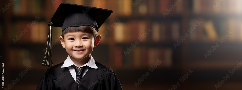 Little boy in graduation suit with copy space. Stock Photo | Adobe Stock