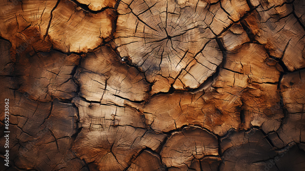 Charred wood bark light brown texture. Detailed macro close-up view of ...