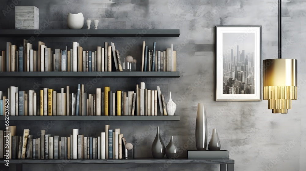 Gray virtual background with wooden shelf, Stock Illustration | Adobe Stock