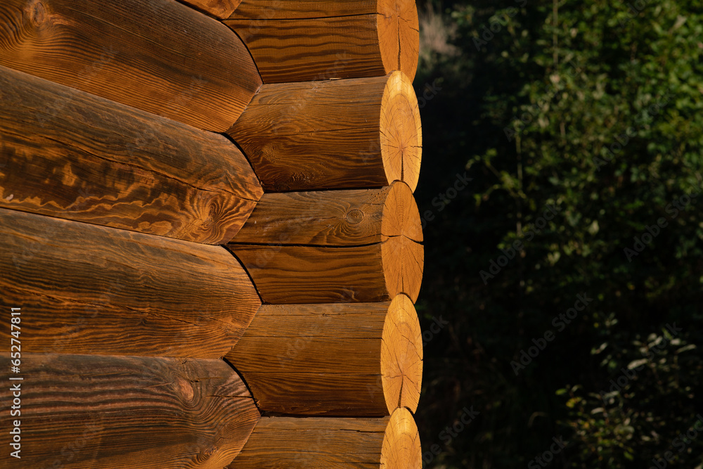 wooden building, with construction details and facade with exposed ...