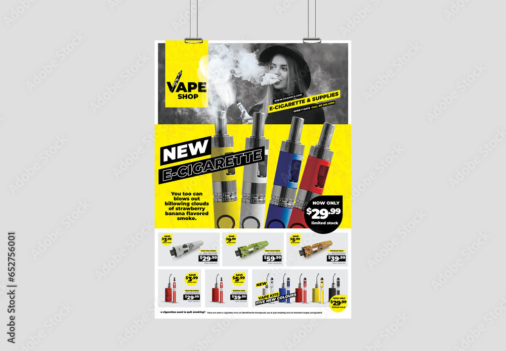 Vape Shop Vapes Galore Flyer Layout Stock Template | Adobe Stock