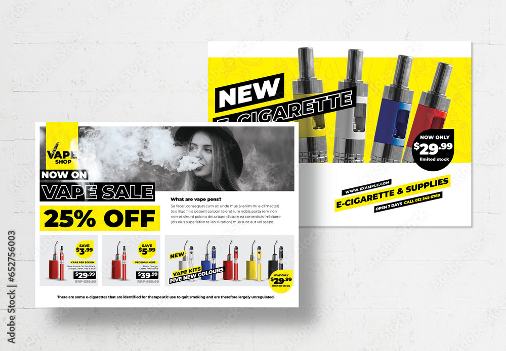 Vape Shop Vapes Galore Flyer Layout Stock Template | Adobe Stock