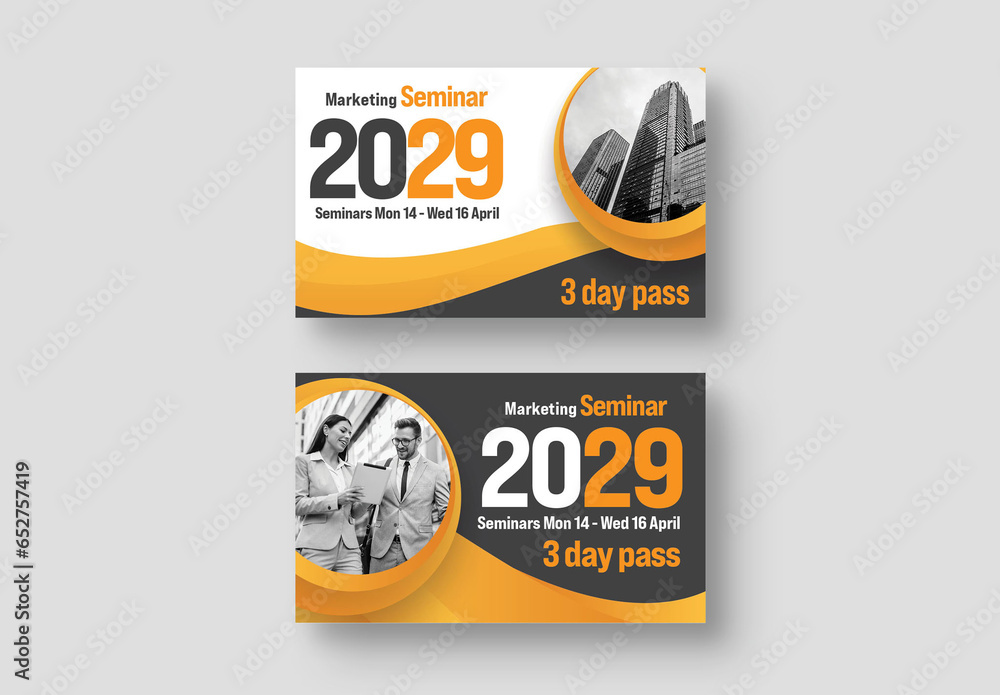 Marketing Seminar Business Corporate Card Layout Stock Template | Adobe ...