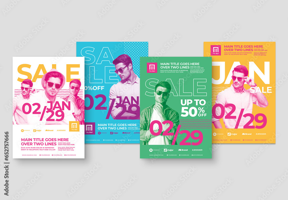 January Sales Promotions Layout Flyer Layout Stock Template | Adobe Stock