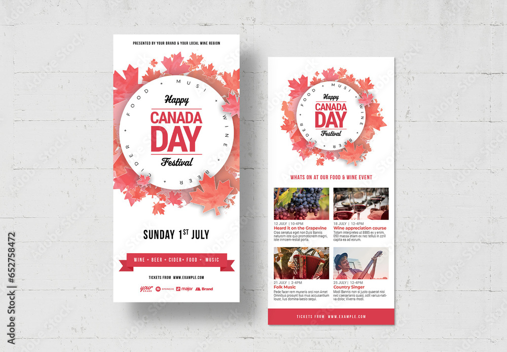 Canada Holiday Flyer Layout for Canadian Stock Template | Adobe Stock