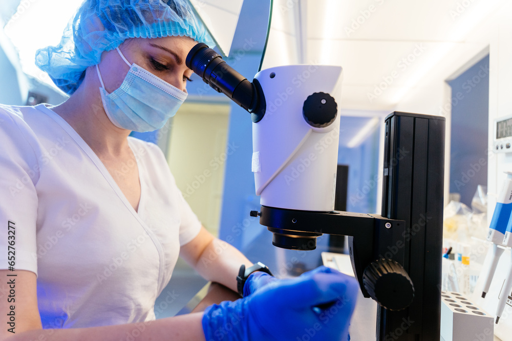 Real process of female embryologist, assisted reproductive technologies ...
