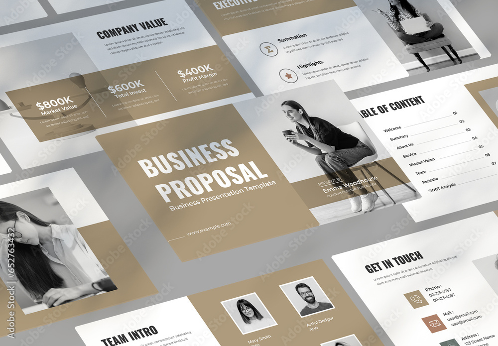 Business Proposal Presentation Design Template Stock Template | Adobe Stock