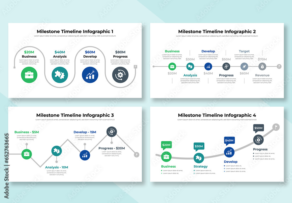 Milestone Timeline Infographic Design Template Stock Template | Adobe Stock