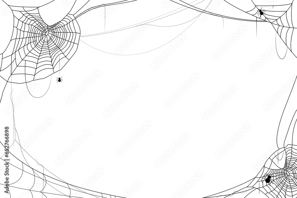 Spider cobweb border design frame Halloween background decoration, PNG ...