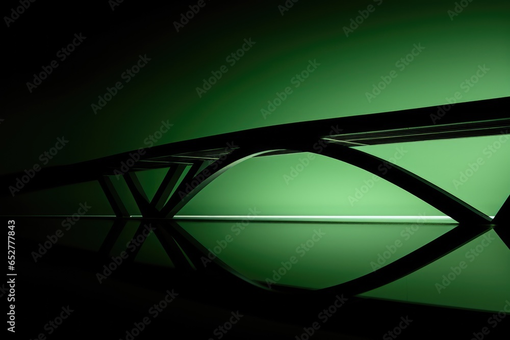 Black and Green Bridge Minimalism in a negative artistic space. Visual ...