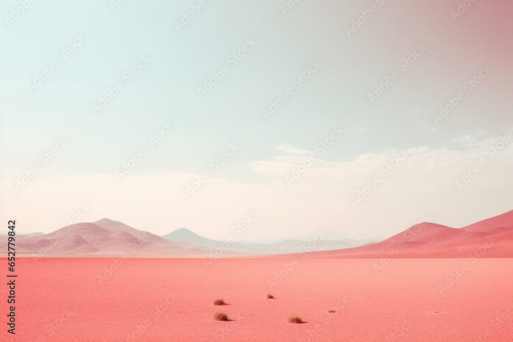 Red and Pink Desert Minimalism in a negative artistic space. Visual ...