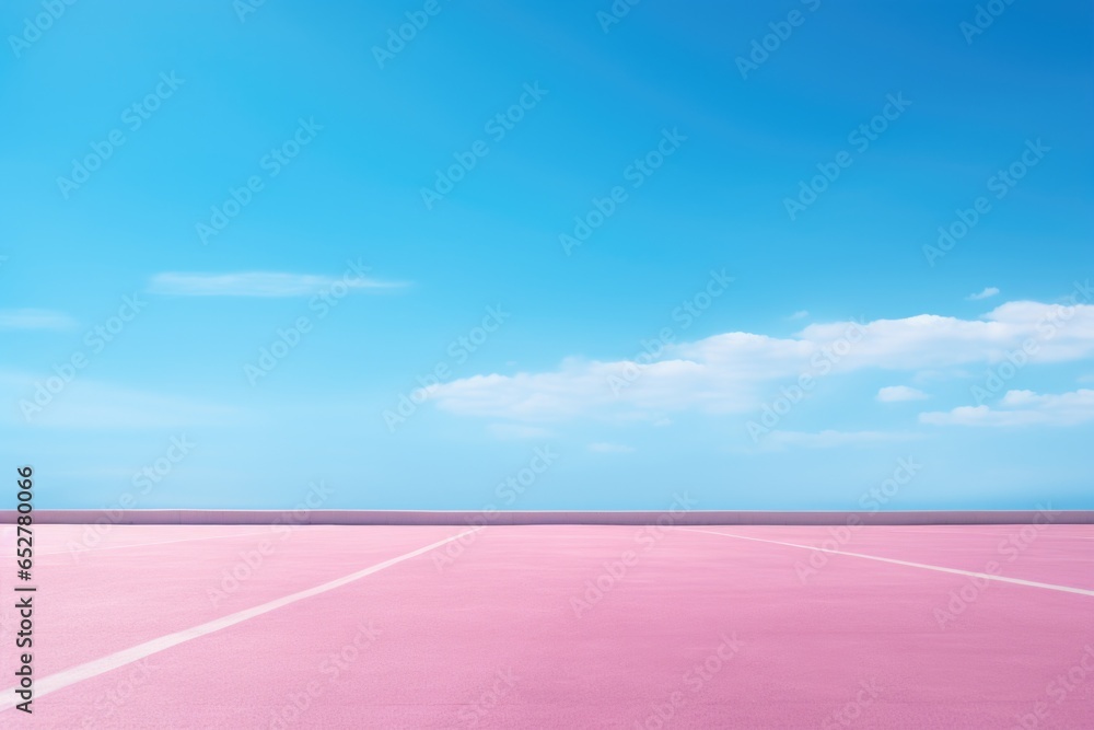 Blue and Pink Road Minimalism in a negative artistic space. Visual ...