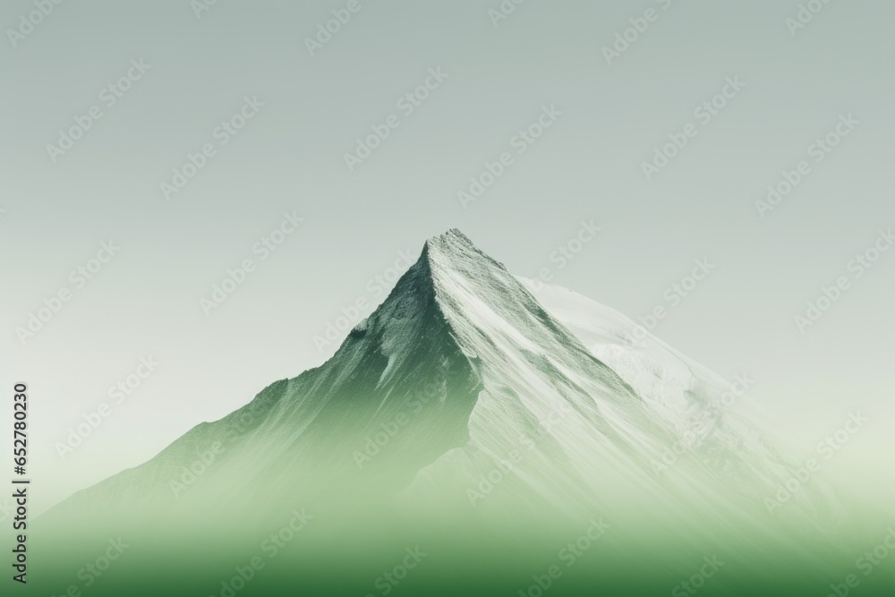 White and Green Mountain Minimalism in a negative artistic space ...