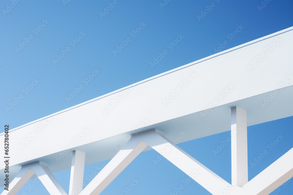 White and Blue Bridge Minimalism in a negative artistic space. Visual ...