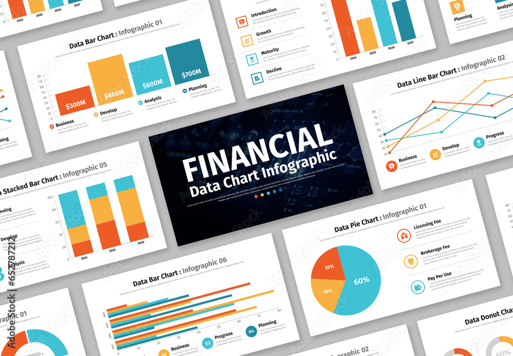 Financial Data Infographics Layout Template Stock Template | Adobe Stock