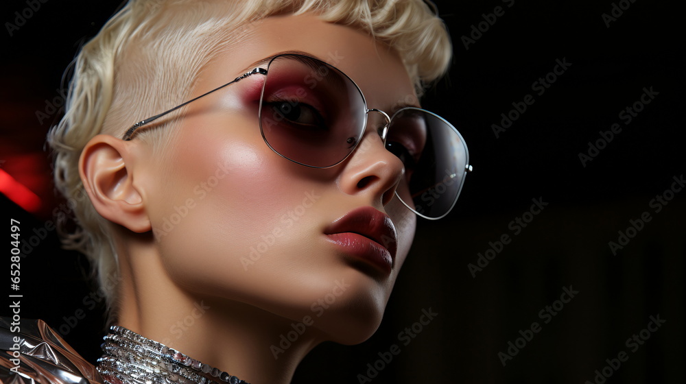 Low-Angle Side-Angle Photo of a German Woman with Buzz Cut Hair AI ...