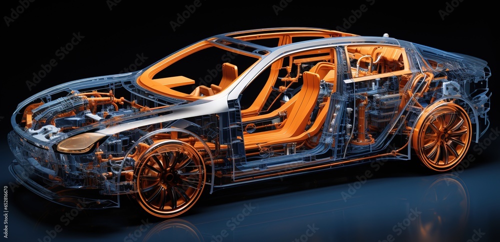 Cross-sectional illustrations of cars. studying the inside of a car ...