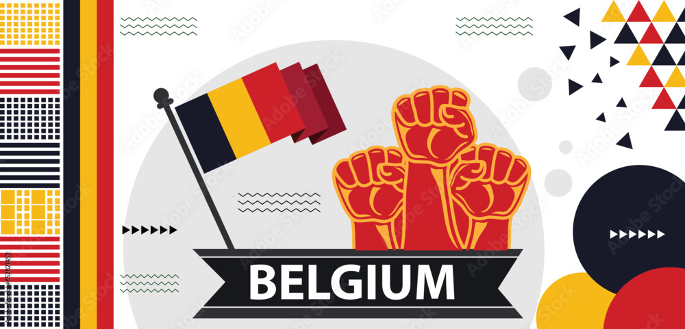 Belgium national day banner,Creative Belgium banner design,abstract ...