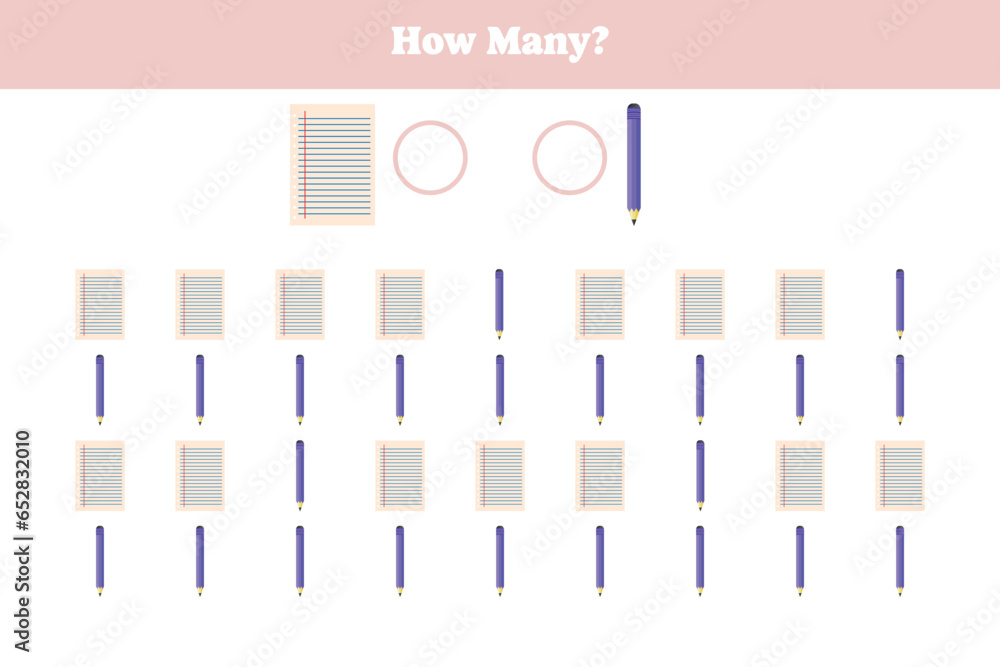 How many are there? Educational math game for kids. Printable worksheet ...