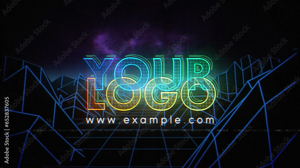 Retro Neon Logo Stock Template | Adobe Stock