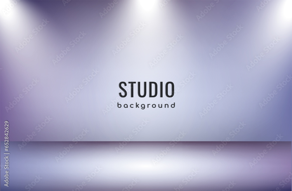 Purple studio room background. Empty studio background with spotlight ...