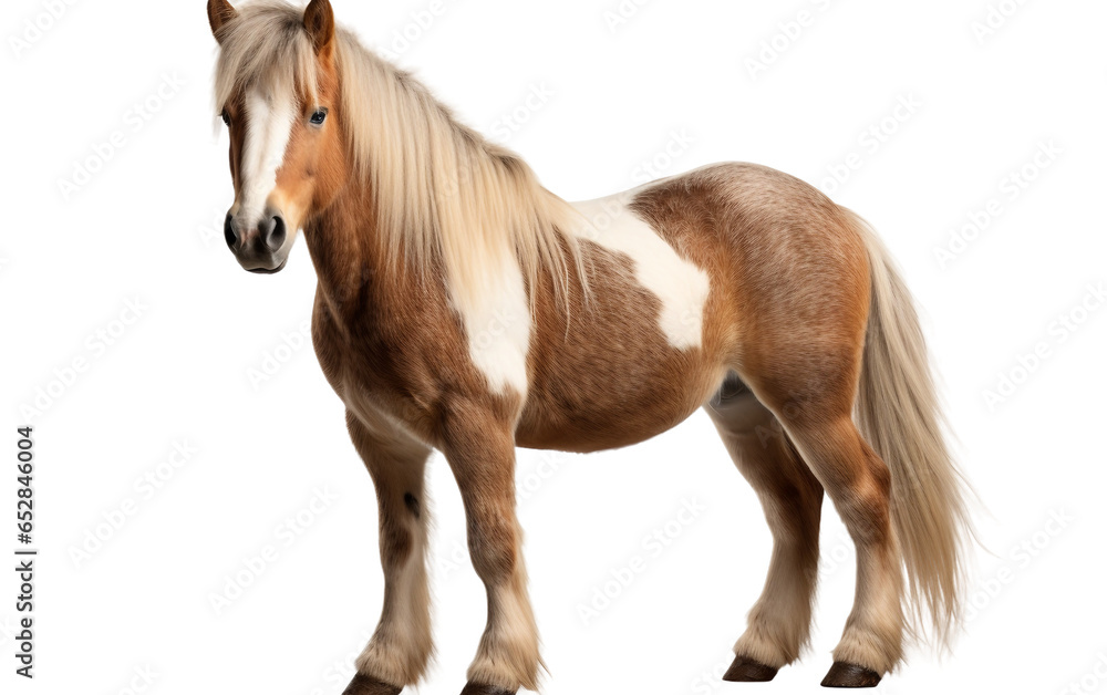 Miniature White and Red Horse Isolated on Transparent Background PNG ...