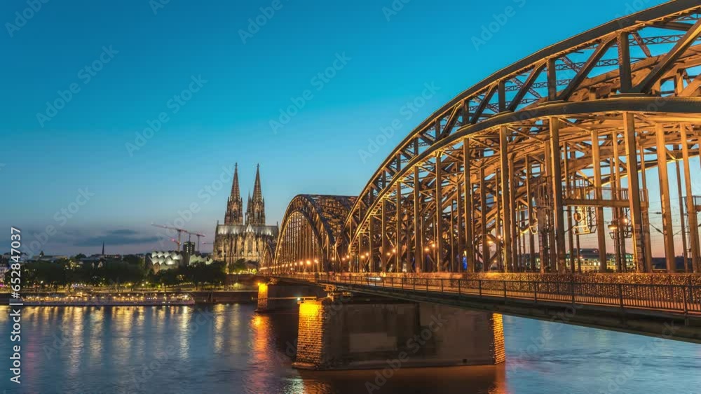 Cologne (Köln) Germany time lapse 4K, city skyline day to night ...